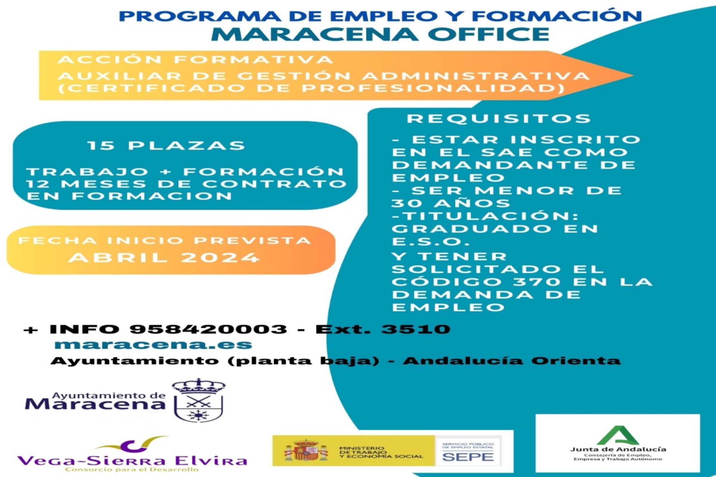 Programa de Empleo y Formación Maracena Office - Ayuntamiento de Maracena